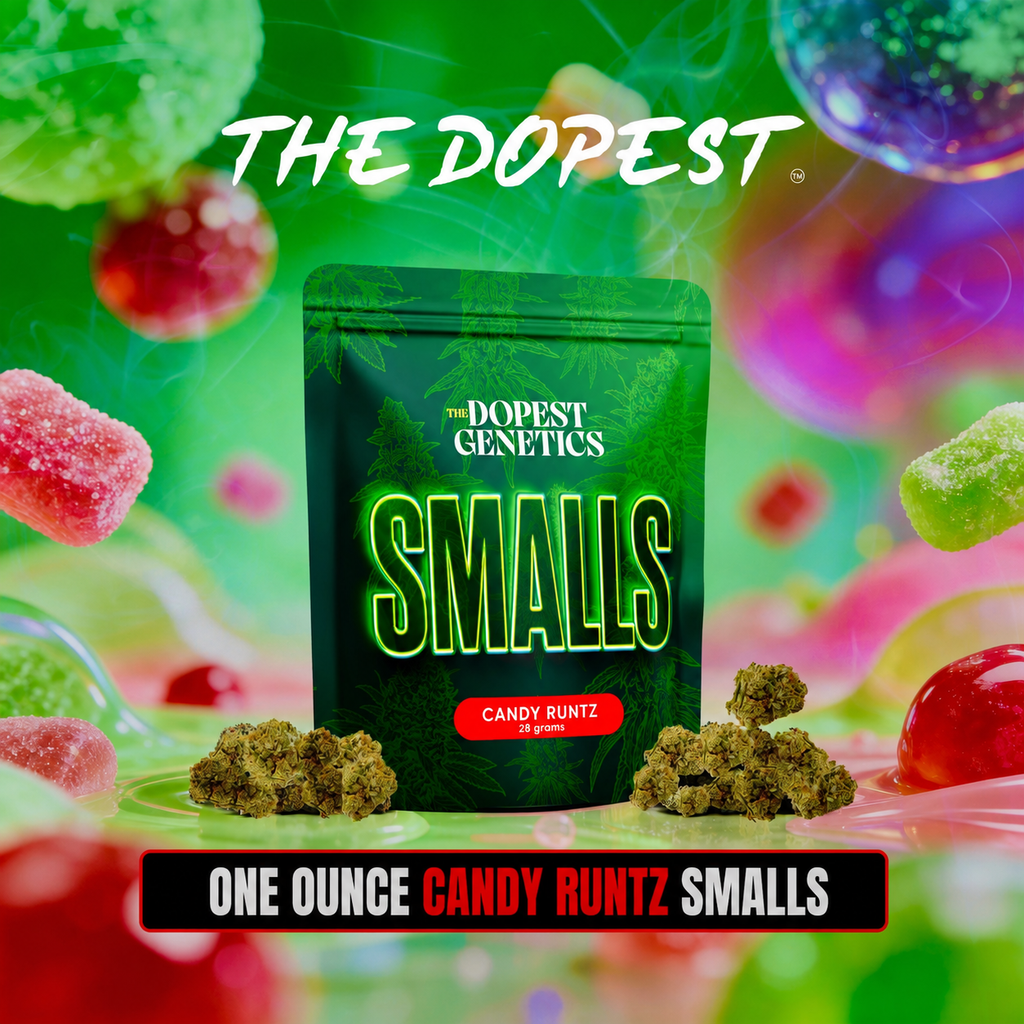 Smalls: CANDY RUNTZ Indica flower 28 grams | The Dopest