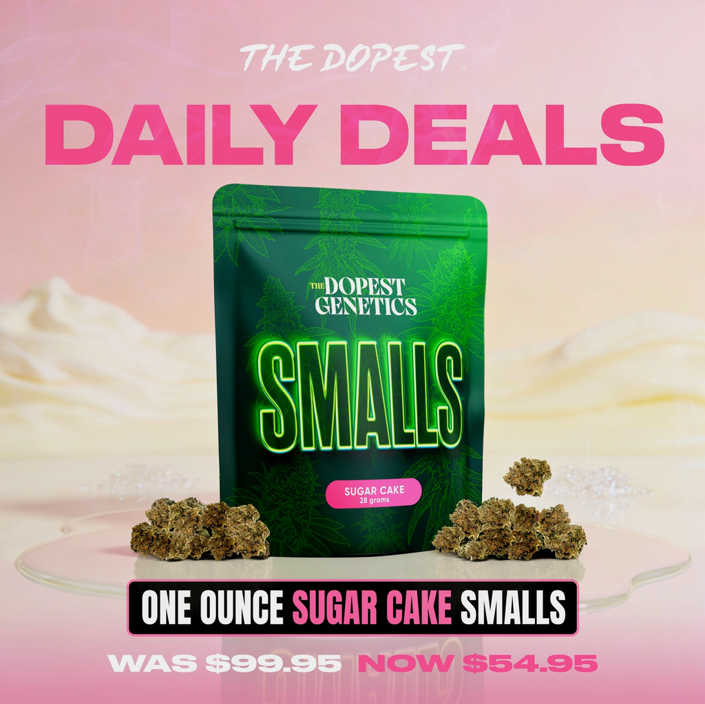 Smalls: SUGAR CAKE indica flower 28 grams | The Dopest